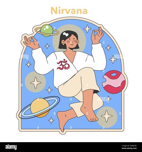 Nirvana Concept Illustration A Figure In Cosmic Serenity Symbolizing