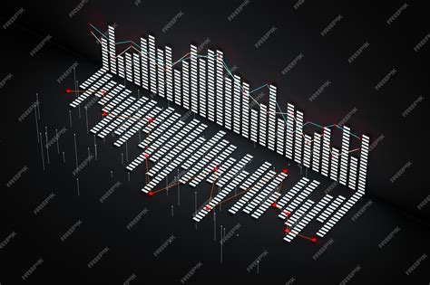 Premium Photo Business Chart With Line Graph Bar Chart And Numbers On Dark Background 3d