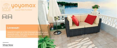 Yoyomax Loveseat 2pcs All Weather Outdoor Corner Sofa Modular Wicker Patio