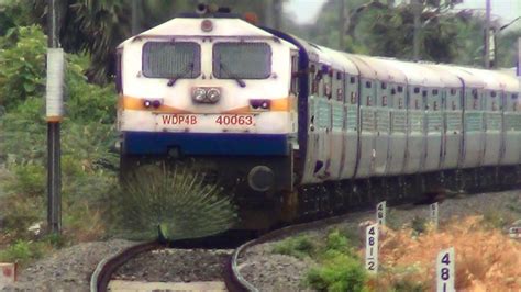Pandian Express Meets Dancing Peacock Near Madurai Wdp4b 40063 Youtube