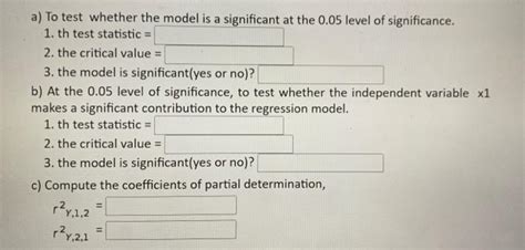 Solved The Following Is The Anova Summary Table For A