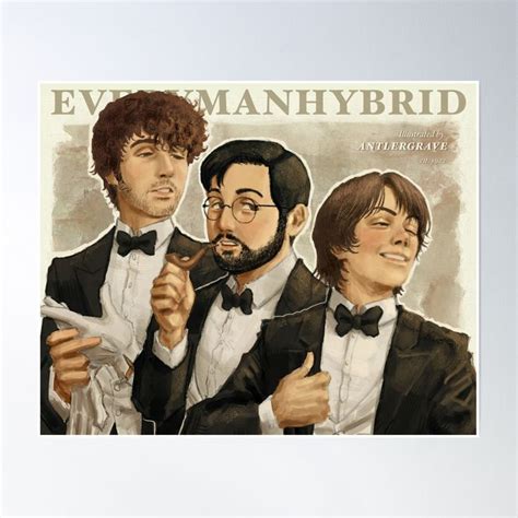 Everymanhybrid Men In Suits Poster Antlergrave Habit Antlergrave Art