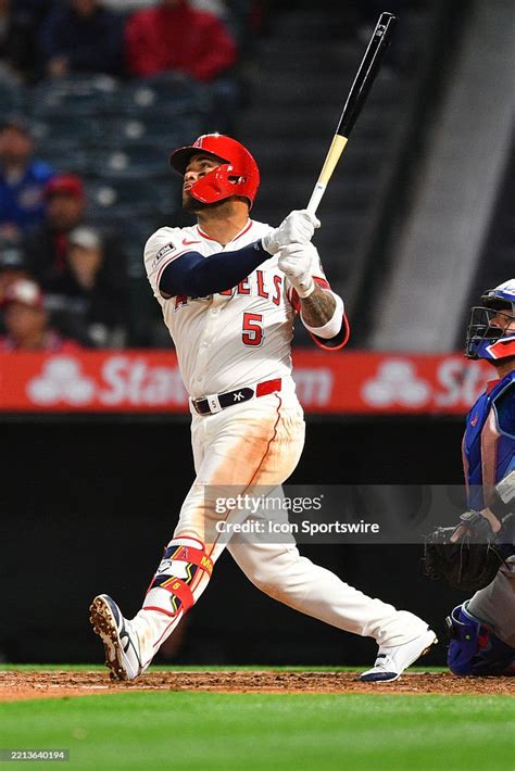 Los Angeles Angels Third Baseman Yoan Moncada Swings At A Pitch News