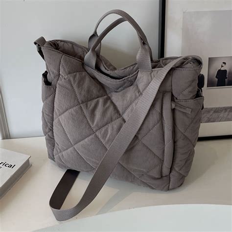 Quilted Tote Bag For Women Puffer Hobo Handbags Lightweight Puffy Cross