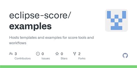 Github Eclipse Scoreexamples Hosts Templates And Examples For Score Tools And Workflows