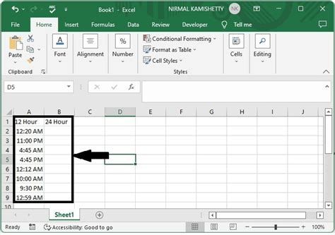 Excel 如何将时间格式从12小时转换为24小时，反之亦然 极客教程