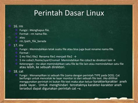 Perintah Dasar Linux Dan Fungsi Fungsinya Pptx