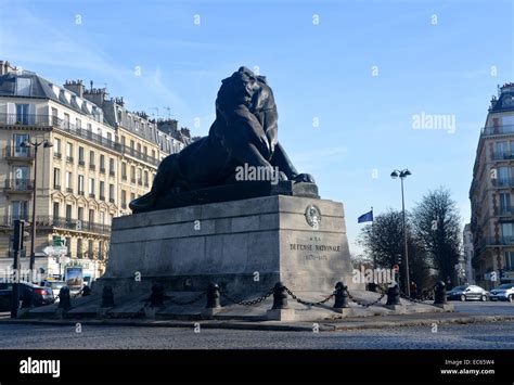 Lion Of Belfort Bronze Statue Auguste Bartholdi At Place Denfert