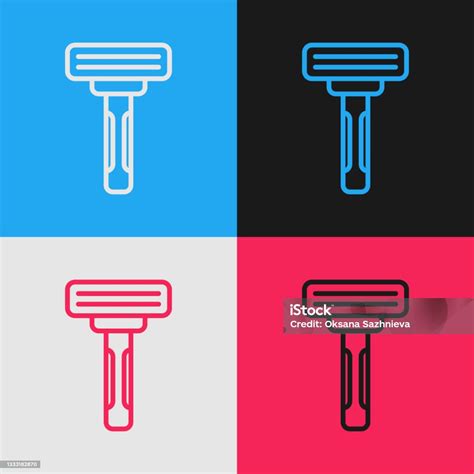 컬러 배경에 격리 된 팝 아트 라인 면도 기면도 아이콘 벡터 0명에 대한 스톡 벡터 아트 및 기타 이미지 0명 강철 개성 개념 Istock