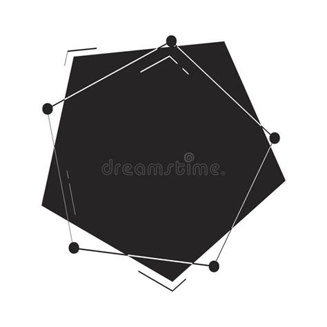 Polygon Chart With Connected Data Points Doodle Black Filled Object Stock Illustration