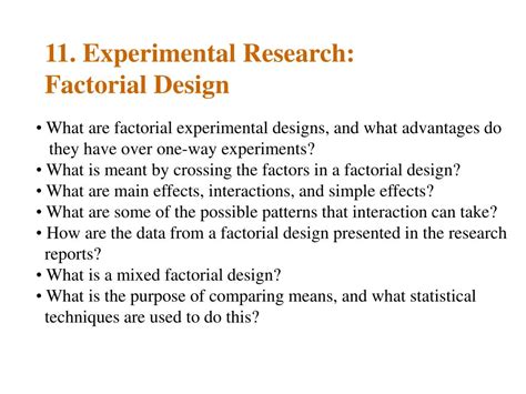 Ppt 11 Experimental Research Factorial Design Powerpoint