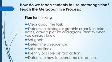 Ppt Metacognition Supporting A Thinking Classroom Powerpoint Presentation Id 6105851