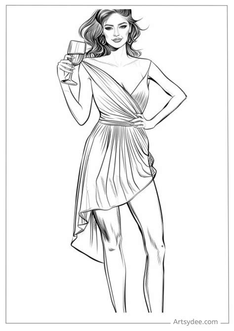 42 Dress Coloring Pages Free Printable Fashion Model Pdf Free Dresses Coloring Pages