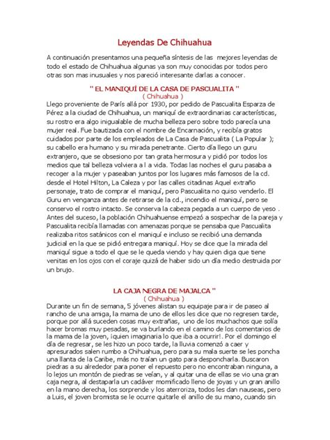 Leyendas De Chihuahua Pdf