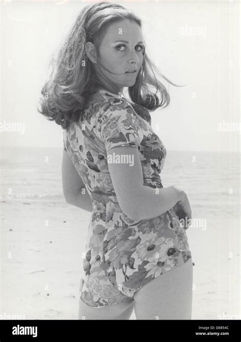 Dagmar Lassander At A Beach Near Rome Before Leaving For The United