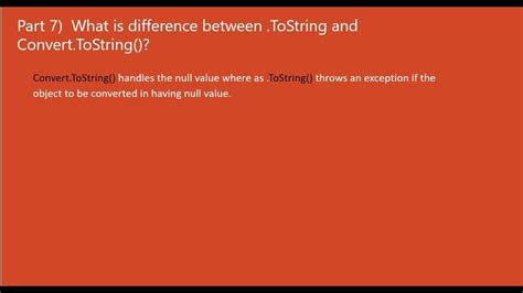 difference between tostring and convert tostring in c c interview