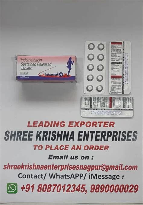 Indomethacin 75 Mg Sustained Release Tablets At Rs 104 Indomethacin Capsules In Nagpur Id