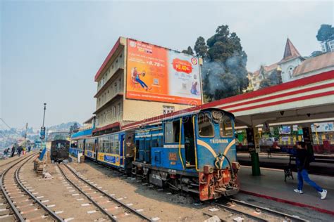 Railway Station With Train In Darjeeling Town West Bengal Editorial