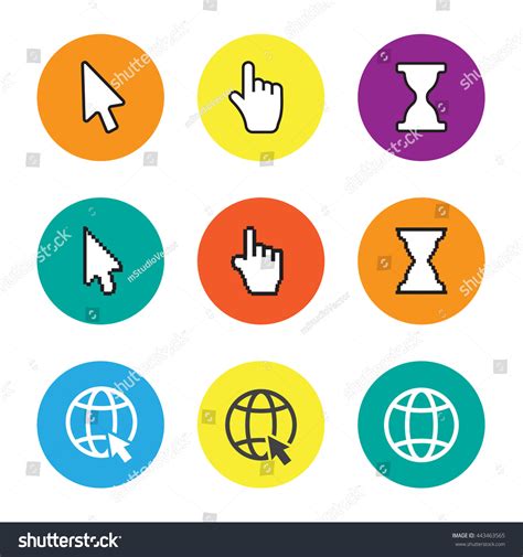Hand Cursor Signs Arrow Pointer Symbols Stock Vector Royalty Free Shutterstock