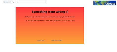 Website Error · Issue 1336 · Ruffle Rsruffle · Github