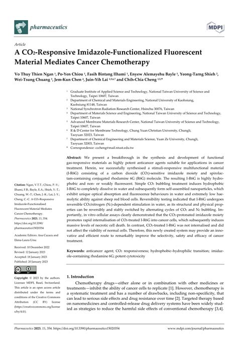 Pdf A Co2 Responsive Imidazole Functionalized Fluorescent Material