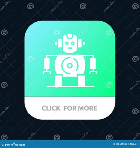 cnc robotics technology mobile app button android and ios glyph