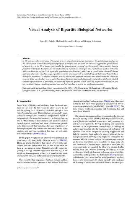 pdf visual analysis of bipartite biological networks