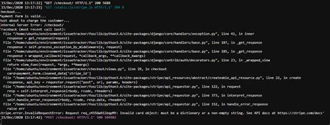 django stripe error invalid card object must be a dictionary or a non empty string stack