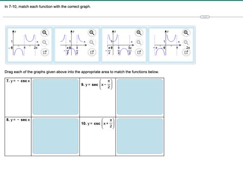 solved in 7 10 match each function with the correct graph