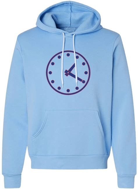 Wrigley Clock Electric Blues Hooded Sweatshirt Obvious Shirts