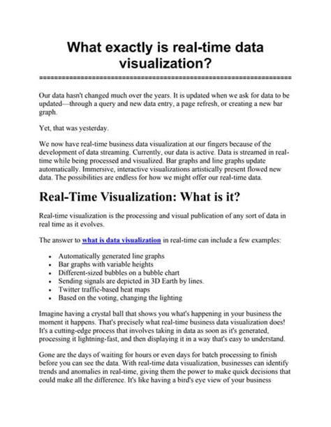 How Real Time Data Visualization Supports Agile Decision Making Pdf