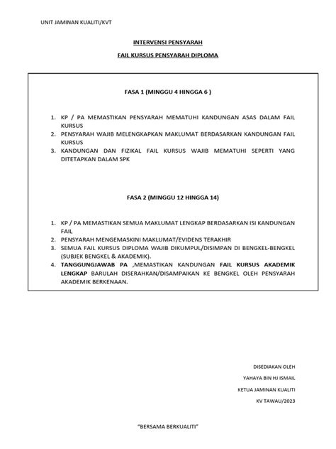 Intervensi Fail Kursus Pensyarah Diploma Pdf
