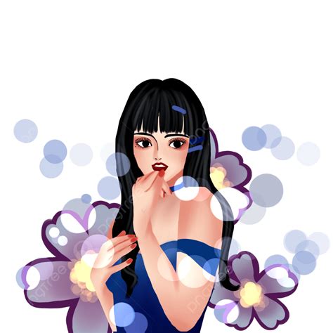 Chica Sexy De Dibujos Animados Sonriendo