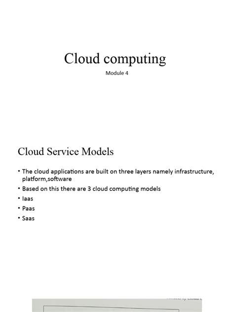 CC MODULE 4.1 | PDF | Cloud Computing | Software As A Service