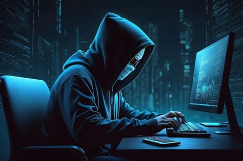 Premium Ai Image Hacker Coding At Night Cybersecurity Concept