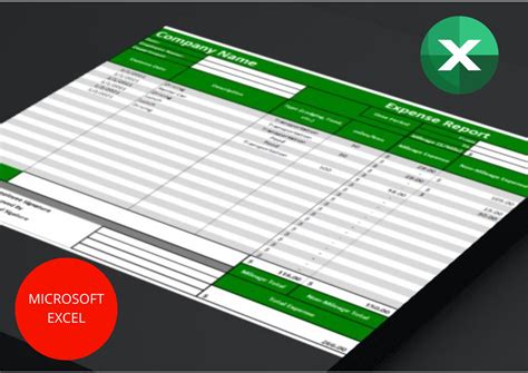 Expense Report Template Editable Excel Spreadsheet Employee Reimbursement Form HR Template