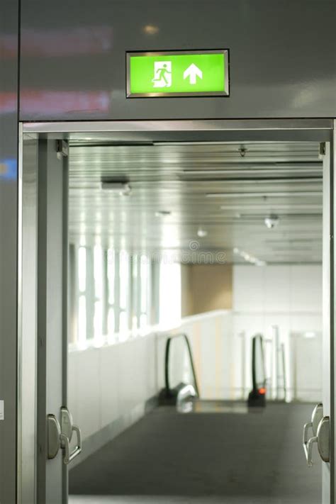 Emergency Exit Door Inside Of A Building At Airport Stock Image Image Of Unknown Night 320521603