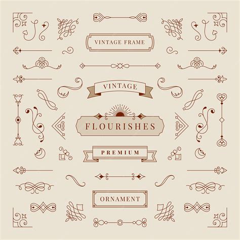 빈티지 장식 프레임 그림의 컬렉션 무료 벡터