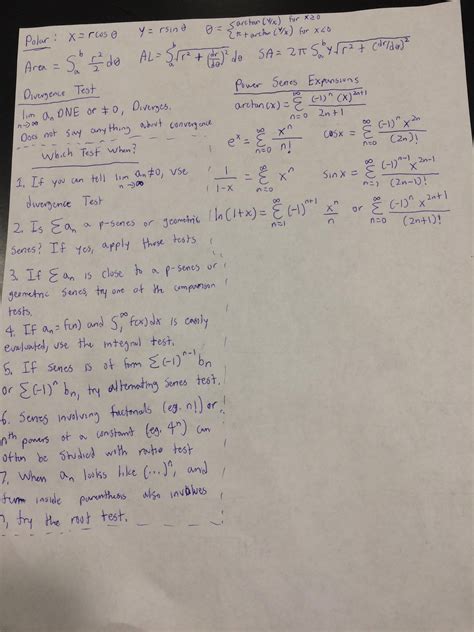 [calculus ii] my professors allow test takers to bring a cheat sheet