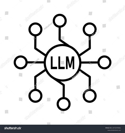 Large Language Model Icon On White Stock Vector Royalty Free