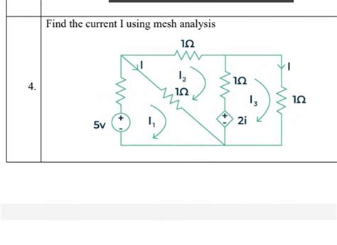 find the current i using mesh analysis4 filo