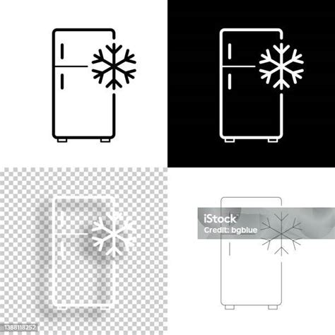 눈송이가 있는 냉장고 디자인 아이콘입니다 빈 흰색 및 검은색 배경 선 아이콘 0명에 대한 스톡 벡터 아트 및 기타 이미지 0명 가정 생활 가정 주방 Istock