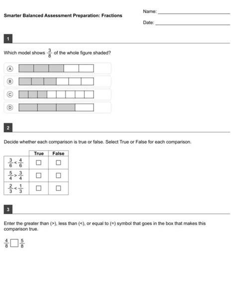 3rd Grade Math Smarter Balanced Assessment Sba Sbac Prep 157 Questions