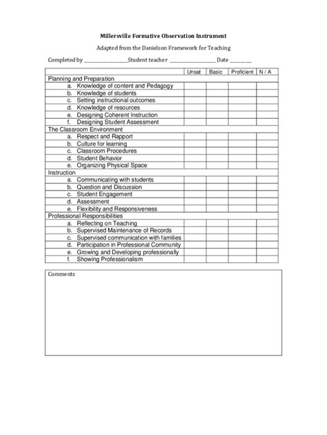 Fillable Online Adapted From The Danielson Framework For Teaching Fax Email Print Pdffiller