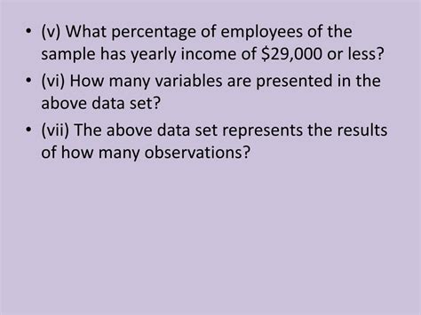 Ppt How Many Elements Are In The Above Data Set How Many Variables