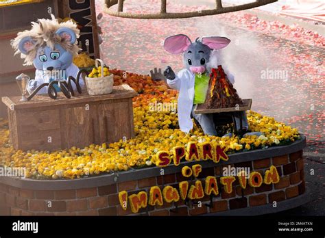 The City Of South Pasadena Spark Of Imagination Float Moves Down The