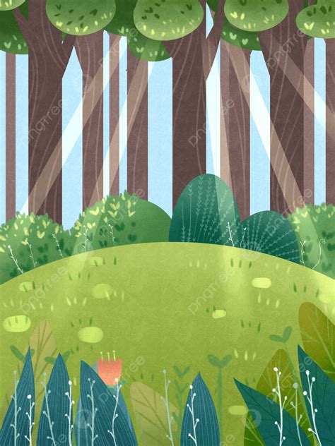 Green Fresh Spring Forest Background Design Illustration Background Scenery Illustration
