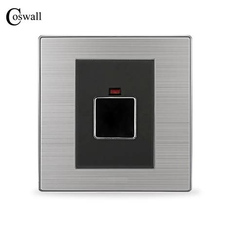 Luxury Touch Time Delay Light Switch Wall Interruptor Brushed Silver Stainless Steel Panel Power