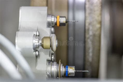 Optical Lens Cutter Eyeglass Cutting Milling Machine Optometry Equipment Closeup Of Eye Glasses