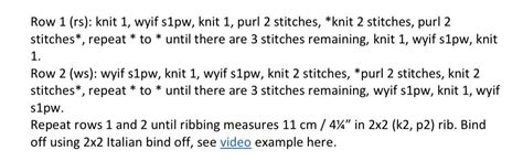Italian Bind Off For 2x2 Rib R Knitting